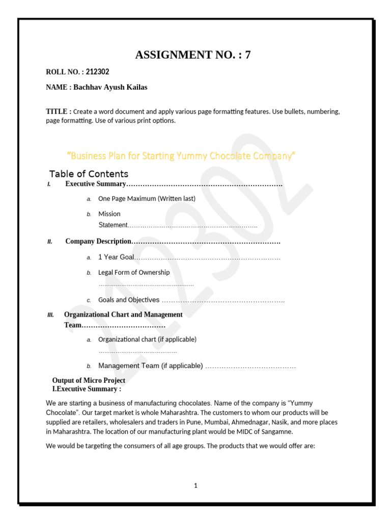 Assignment 7 | PDF | Chocolate | Marketing