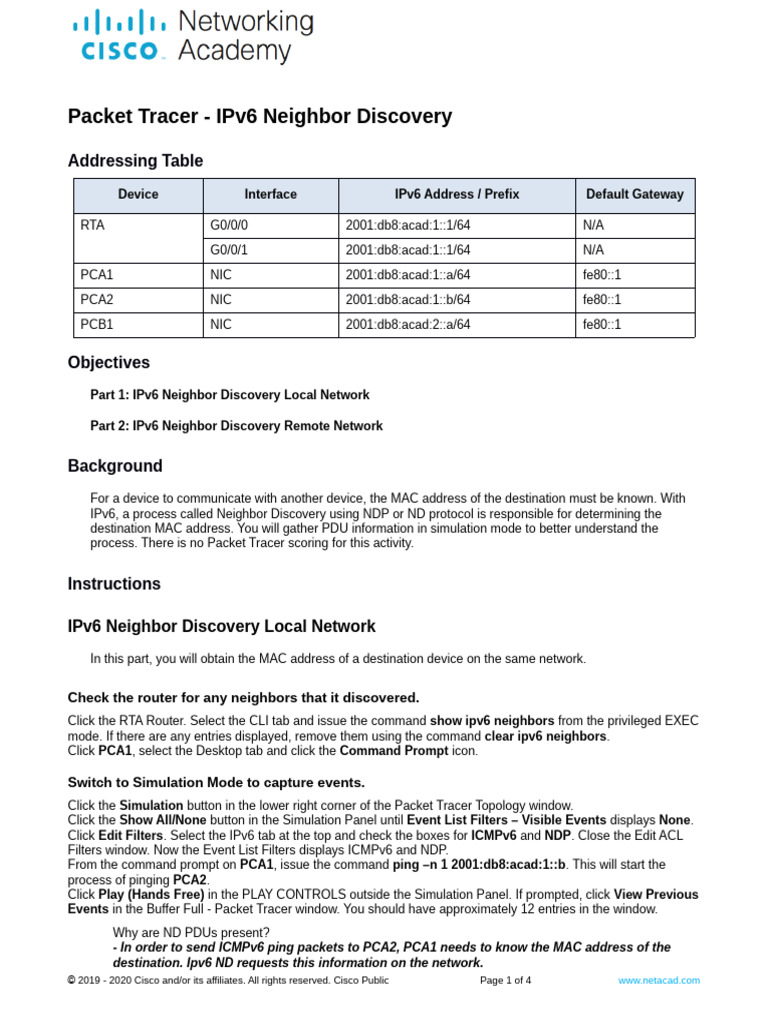 IPv6 Neighbor Discovery Guide | PDF | I Pv6 | Router (Computing)