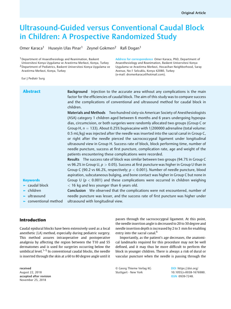 Caudal USG Vs Convencional | PDF | Medical Ultrasound | Medical Specialties