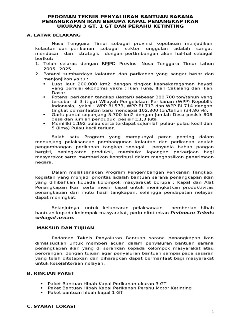 Pedoman Kapal DKP NTT 2021 | PDF