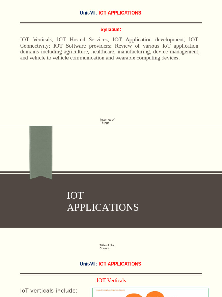 IoT Unit-VI | PDF | Internet Of Things | Cloud Computing
