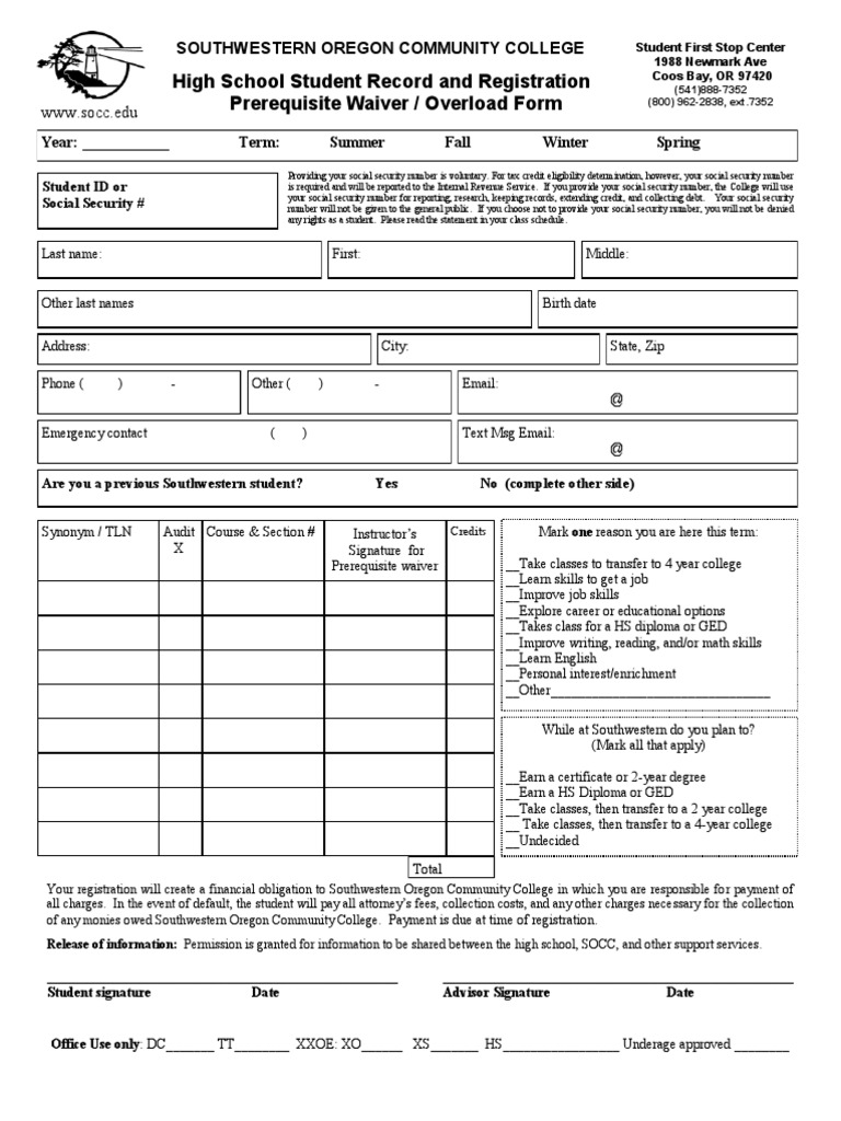 New High School Student Record and Registration Form v2 | PDF | Race ...