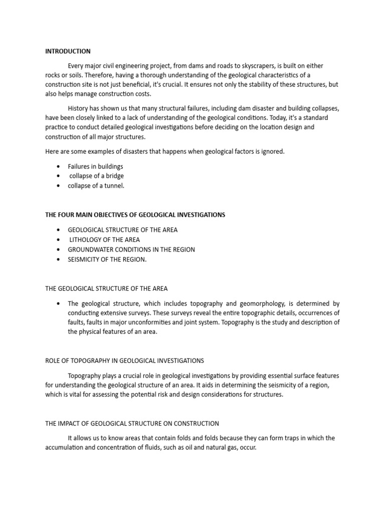 Geological Investigation (Personal Handout) | PDF | Geology | Earthquakes