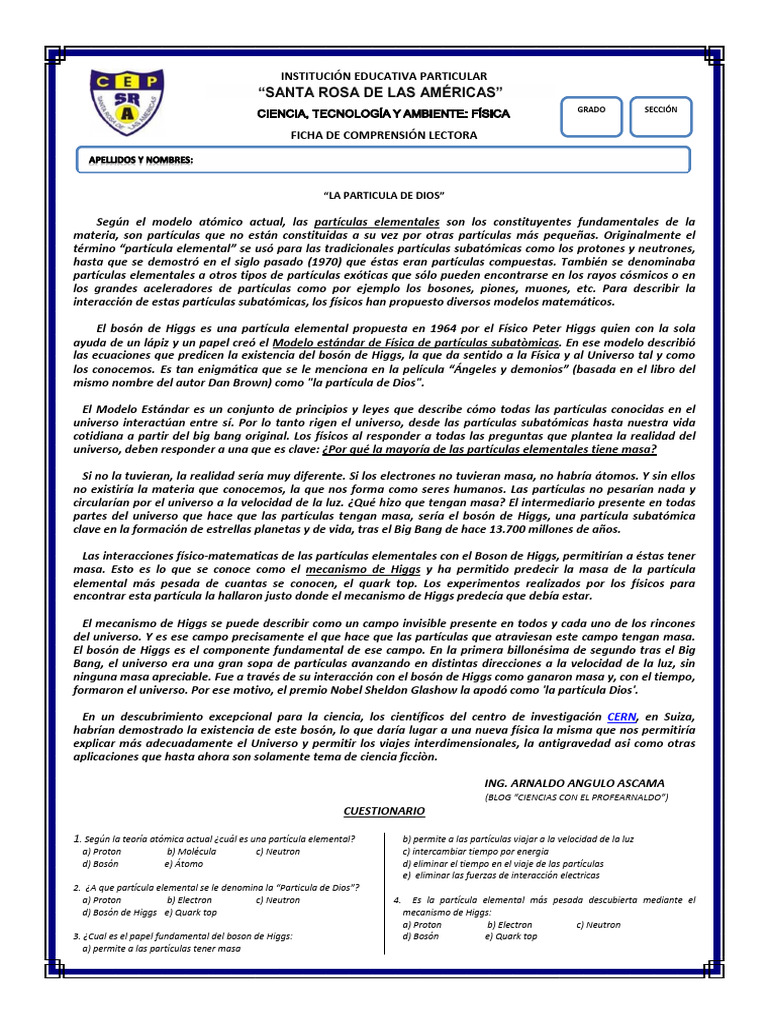Particula de Dios | PDF | Partícula elemental | Bosón de Higgs