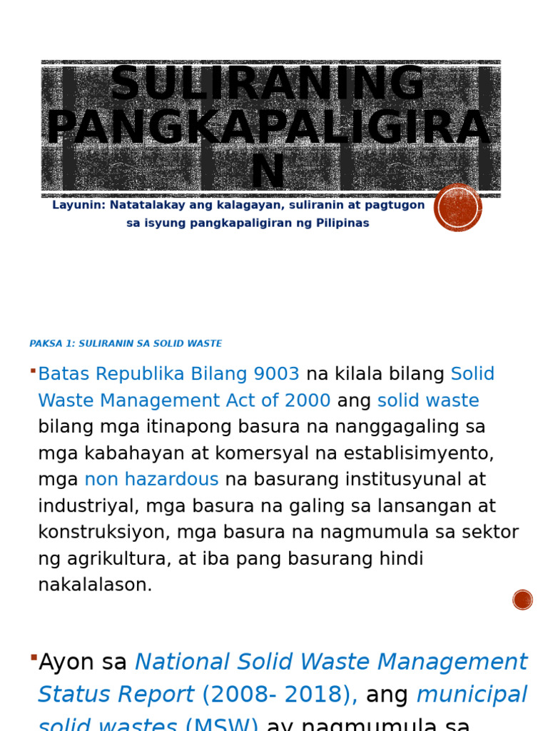 AP 10 (Suliranin Sa Solid Waste Day 1) | PDF