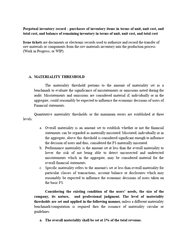 Script Audit Procedures Final | PDF | Audit | Inventory