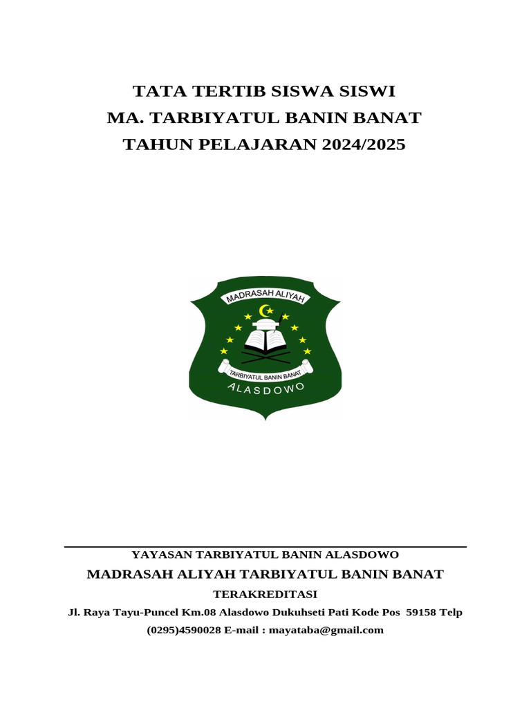 Edit TATA TERTIB SISWA MADRASAH | PDF