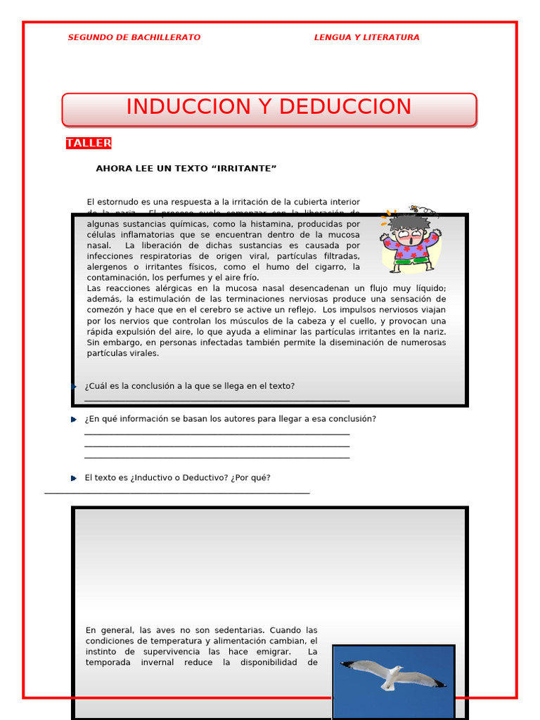 La Inducción y La Deducción TALLER | PDF | Semáforo | Litio