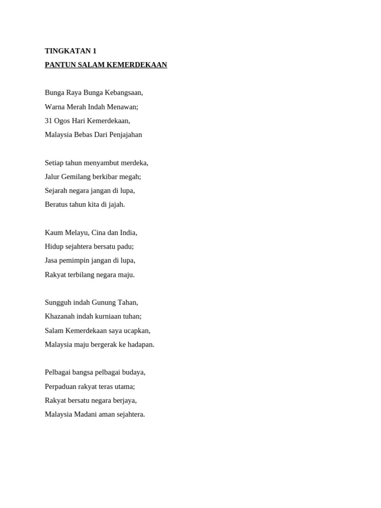 pantun merdeka | PDF