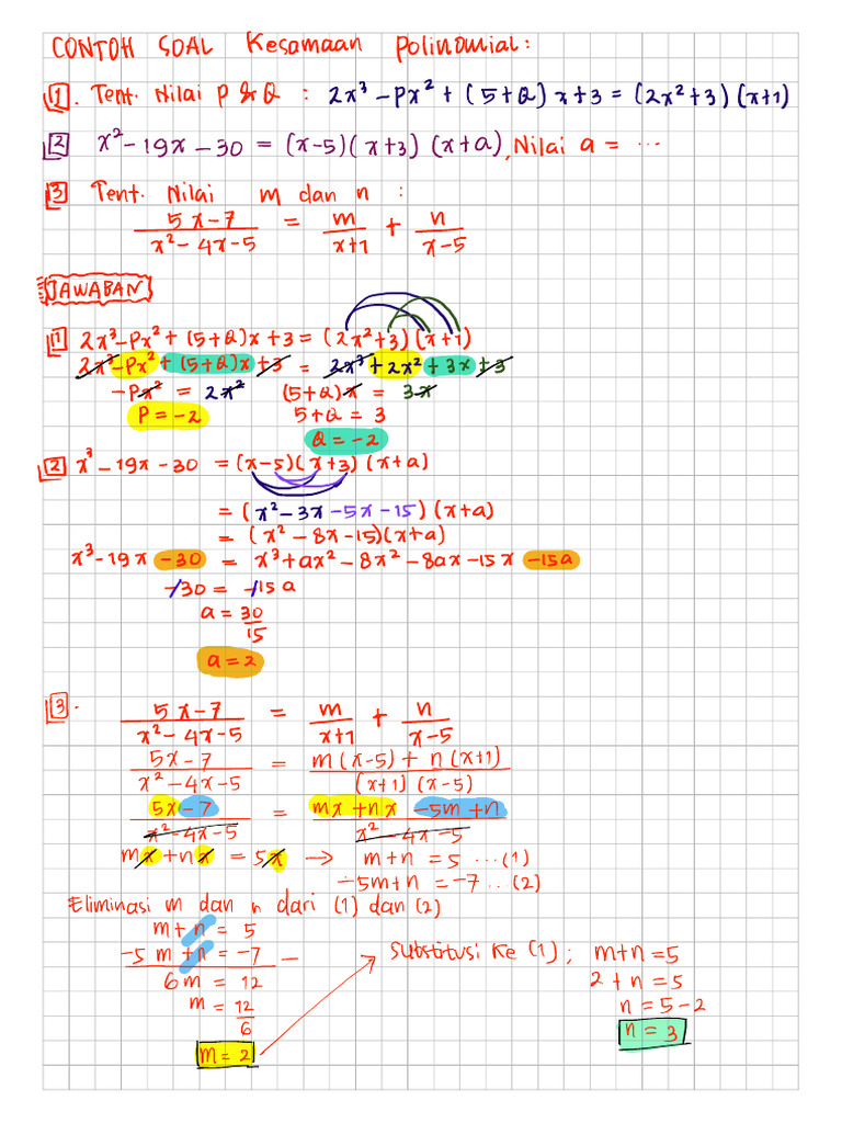 Contoh Soal Kesamaan Polinomial | PDF