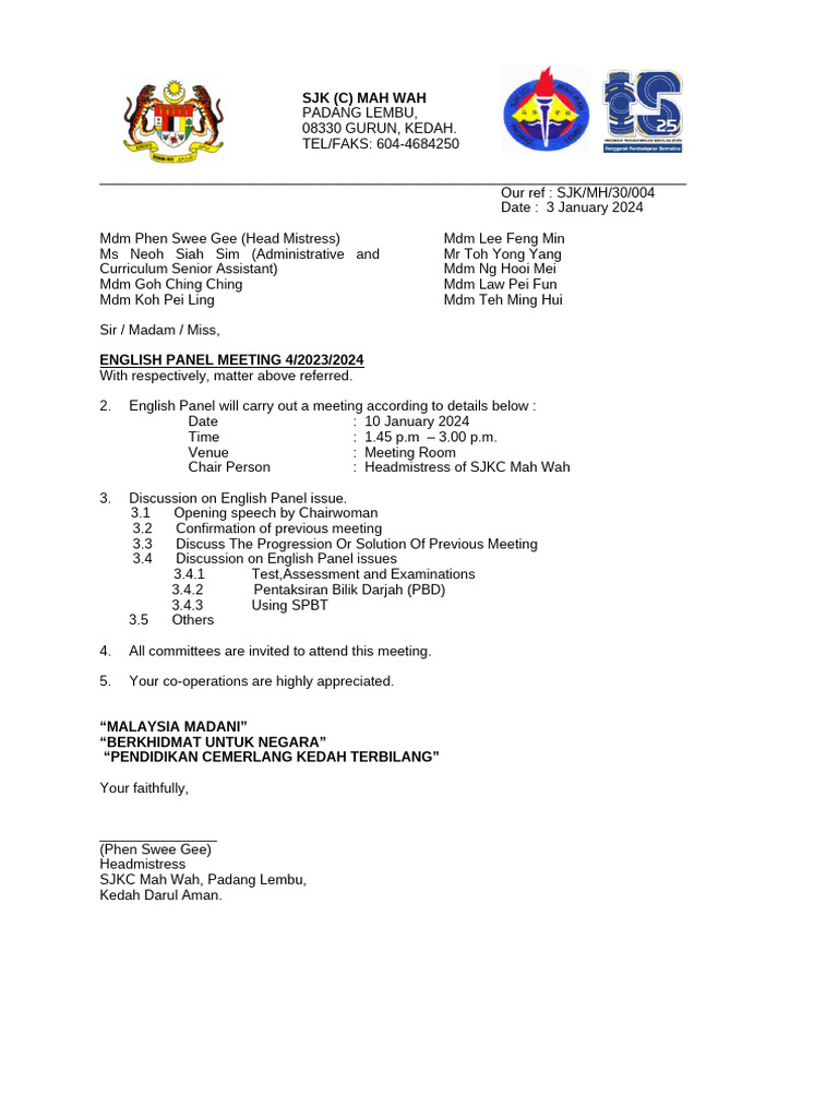 Panitia BI 4th Calling Letter 2023 | PDF