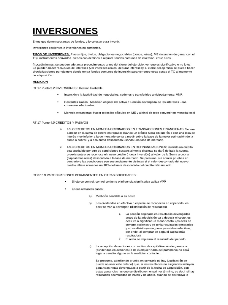 INVERSIONES | PDF | Inversiones | Compartir (Finanzas)