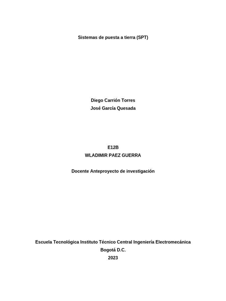 Sistemas de Puesta A Tierra (SPT) | PDF | Ingenieria Eléctrica ...