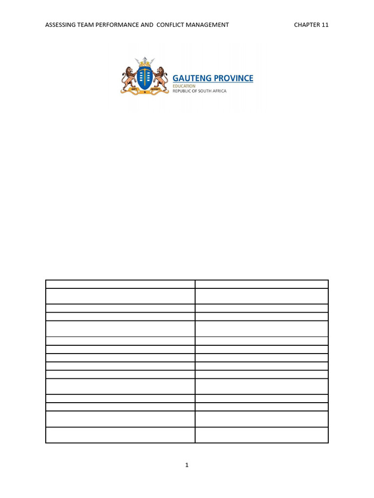 Bstd Grade 12 Notes on Team Performance_conflict Management | PDF ...