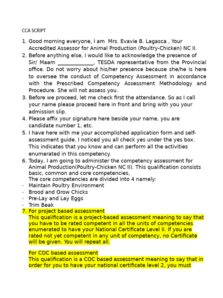 CCA script | PDF