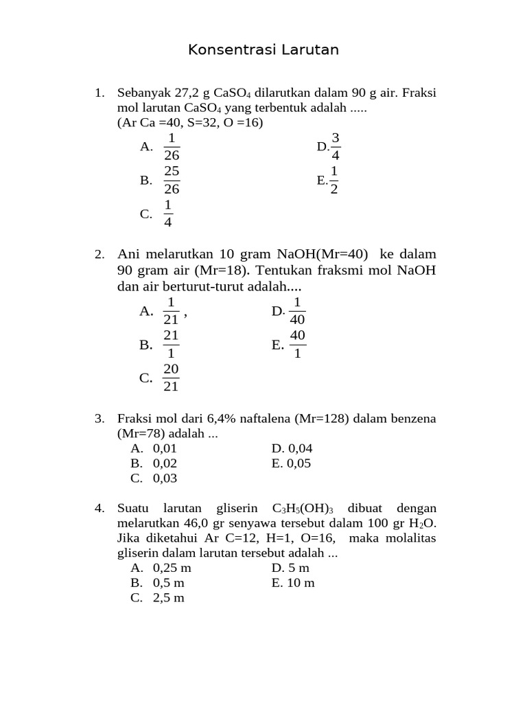 Kadar Zat Dalam Campuran | PDF