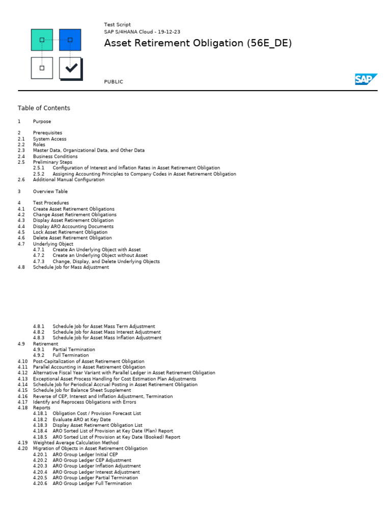 56E - S4CLD2402 - BPD - EN - DE (Asset Retirement Obligation) | PDF | Cost | Accounting