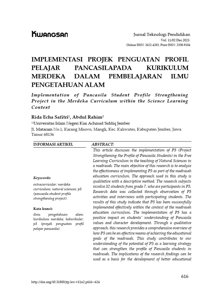 Implementasi P5 dalam Kurikulum Merdeka | PDF