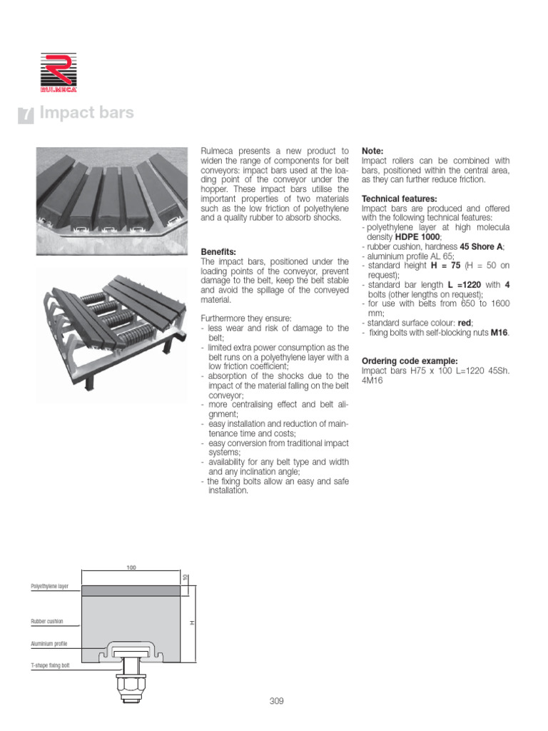 Rulmeca Impact Bar | PDF | Belt (Mechanical) | Friction