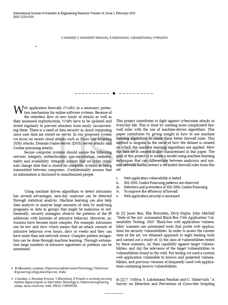 Smart Firewall Using Machine Learning | PDF | World Wide Web | Internet & Web