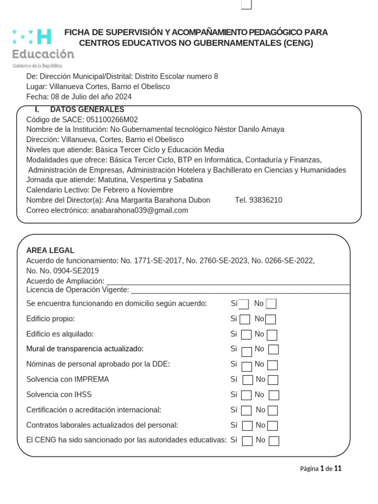 Supervisión de Centros Educativos CENG | PDF | Salón de clases ...