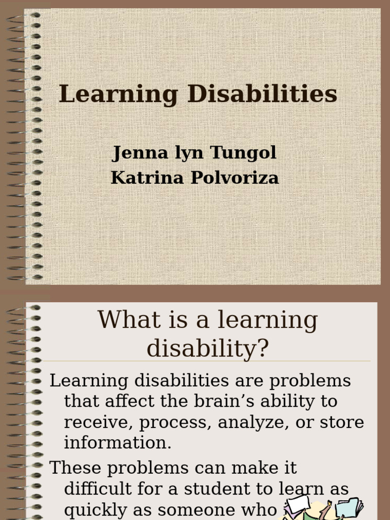 Learning Disabilities PowerPoint | PDF | Learning Disability | Dyslexia