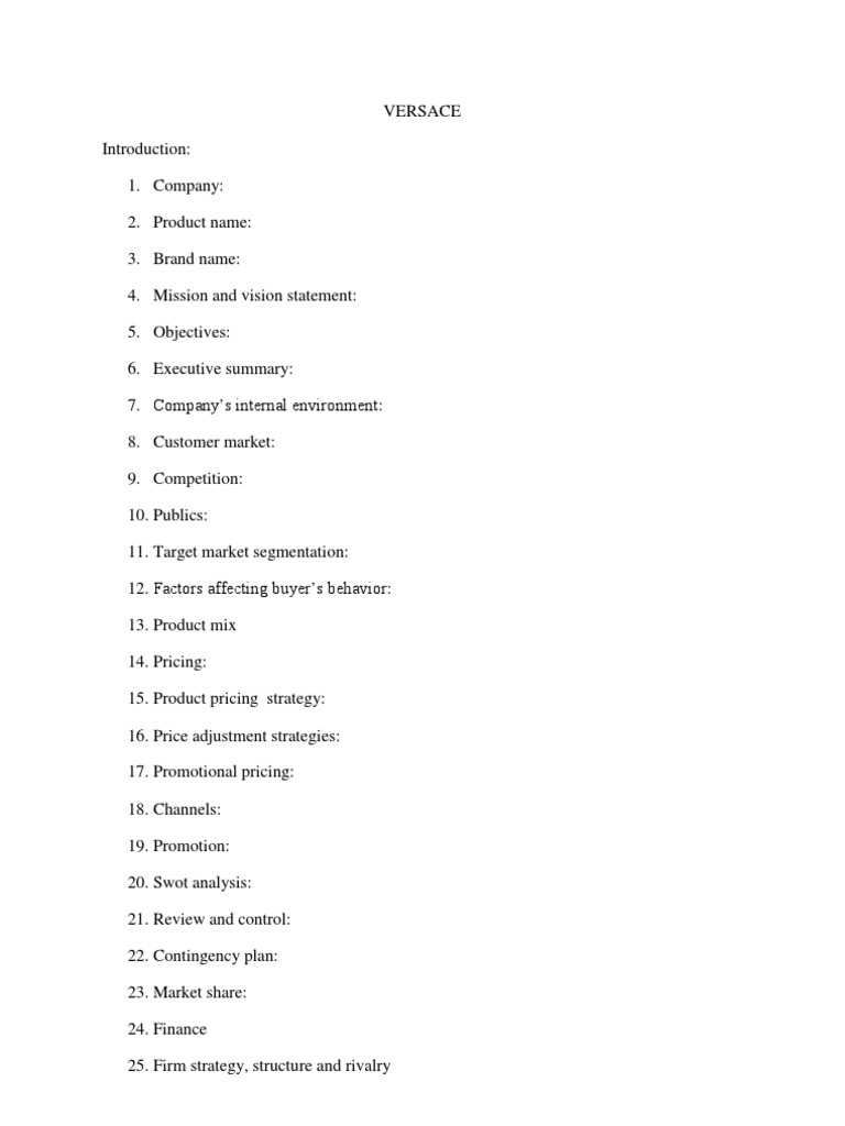 Versace Marketing Strategy Overview | PDF | Business