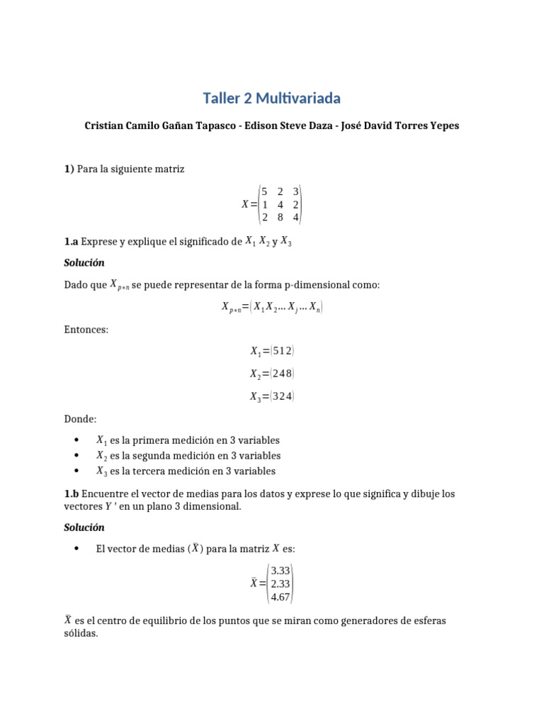Análisis de Matrices Multivariadas | PDF | Matriz (Matemáticas ...