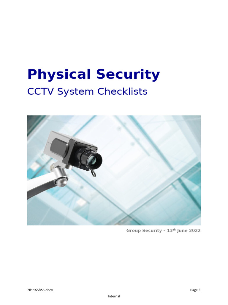 CCTV System Checklists | PDF | Closed Circuit Television | Surveillance
