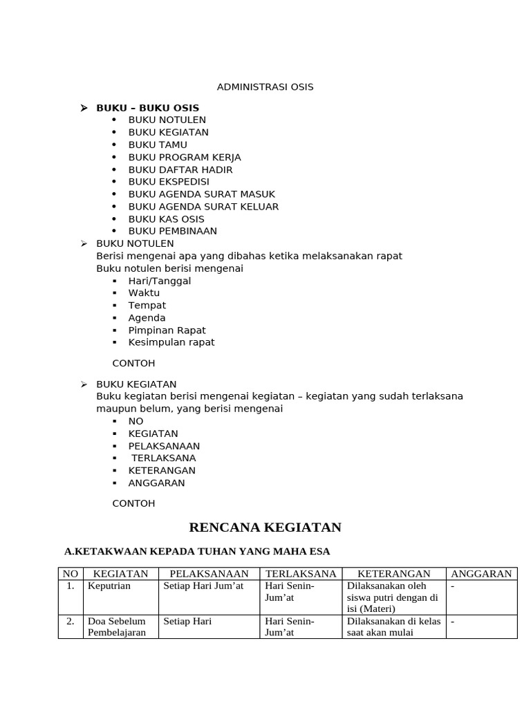 Administrasi Osis 1 | PDF