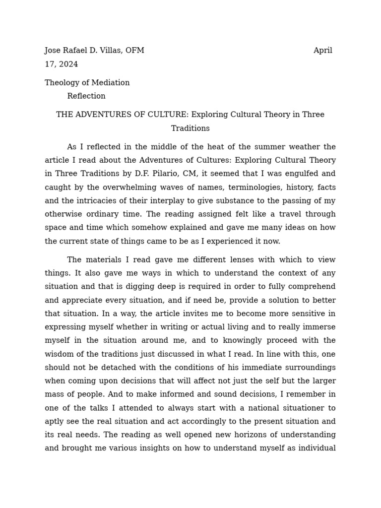 Theology of Mediation Reflection | PDF