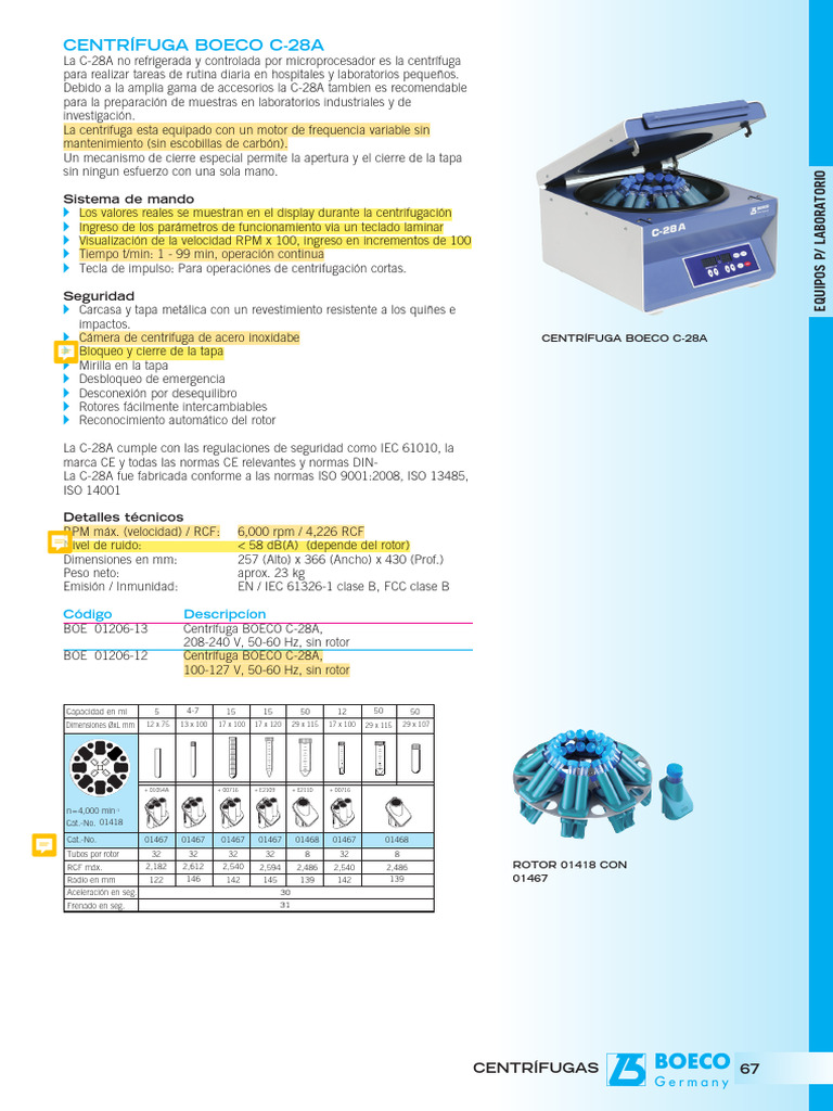 CENTRIFUGA-BOECO C-28A | PDF | Centrífugo