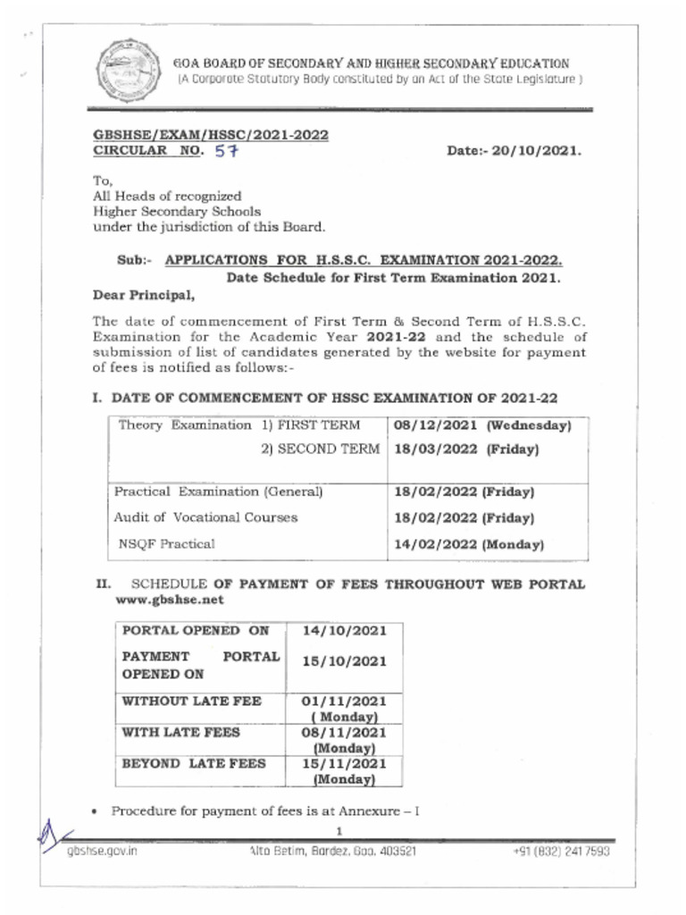 Goa Board Exam HSCE TT | PDF