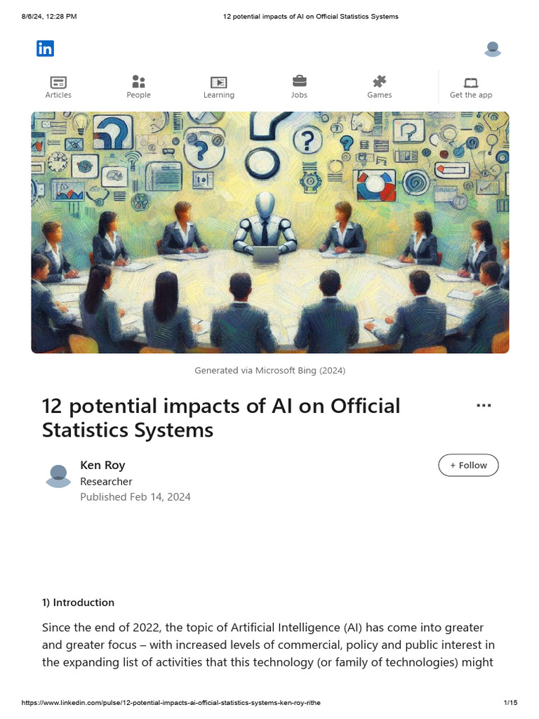 AI's Impact on Official Statistics | PDF | Artificial Intelligence ...