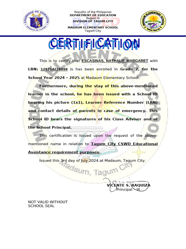 Certifications | PDF | Government | Philippines