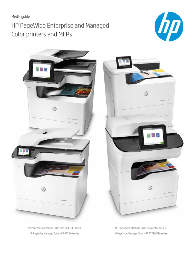 HP PageWide Enterprise and Managed Color Printers and MFPs | PDF | Printer (Computing) | Paper