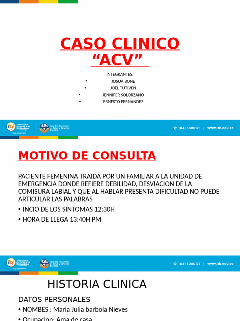 Caso Clínico: ACV en Paciente de 84 Años | PDF | Especialidades Medicas | Medicina CLINICA
