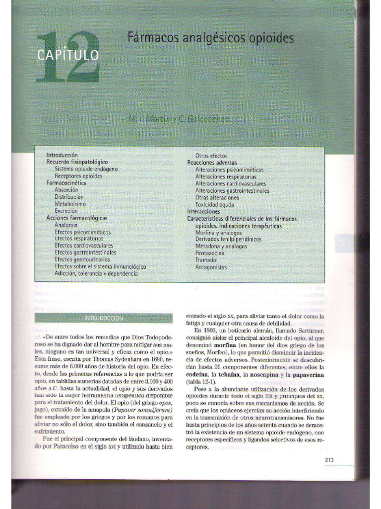 Grupo 2 - Cap 12 Fármacos Opioides | PDF