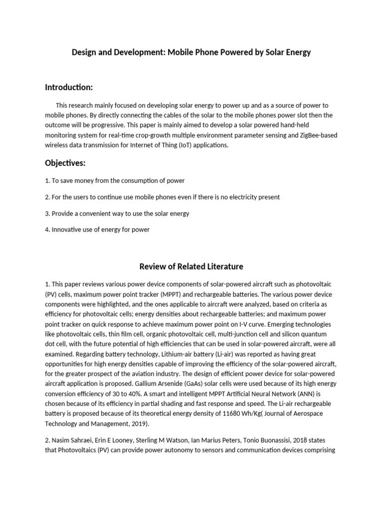 Design And Development Of Mobile Pdf Photovoltaics Solar Power