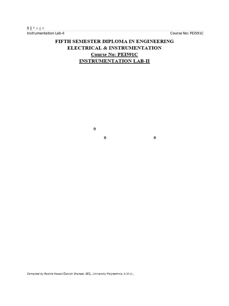 Fifth Semester Diploma in Engineering Electrical & Instrumentation ...