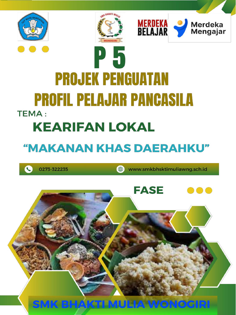 Modul Ajar Modul Projek - Kearifan Lokal - Makanan Khas Daerahku - Fase ...