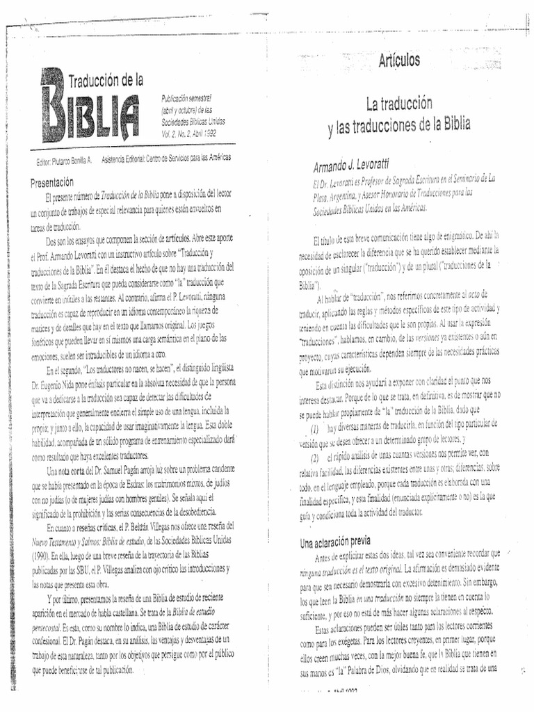 05b - Translation and The Translations of The Bible - Spanish | PDF