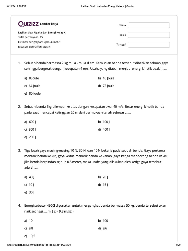 Asesmen Seleksi Sekolah Tim Osn Fisika | PDF