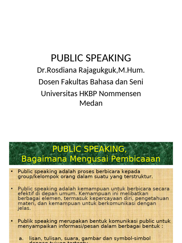 Public Speaking PPT Terbaru | PDF