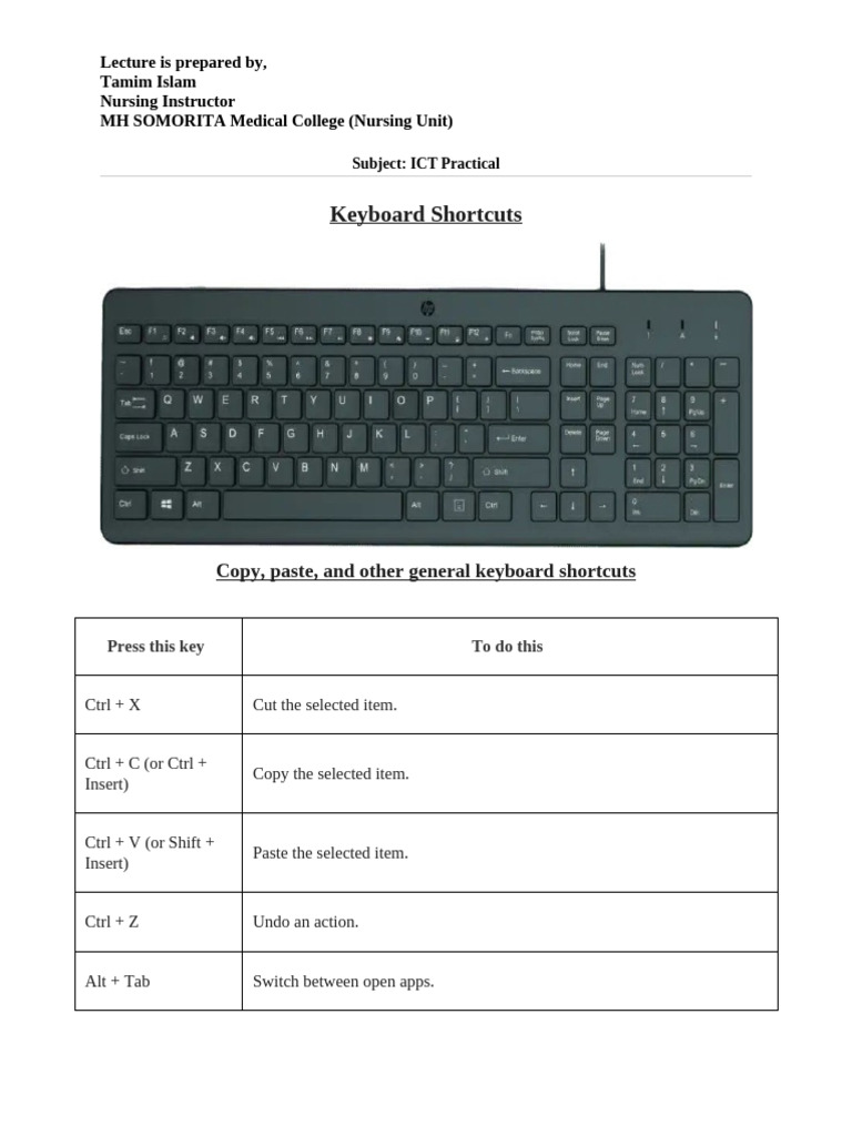 Keybord Shortcuts | PDF | Microsoft Windows | Computer Keyboard
