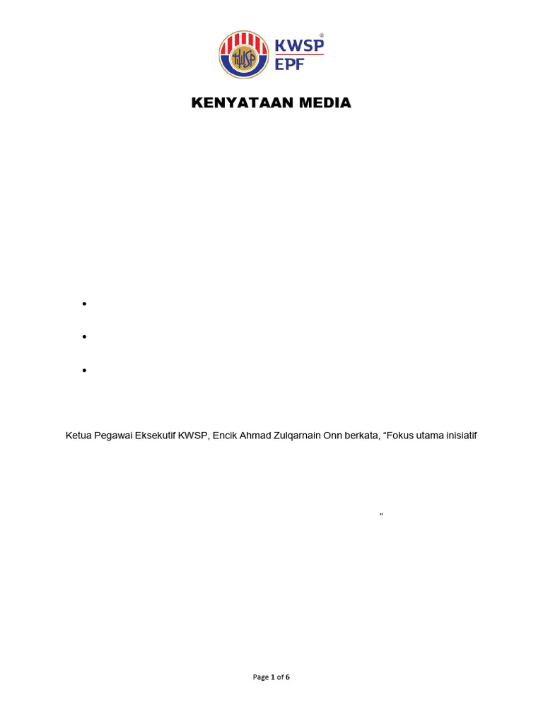 Penstrukturan Semula Akaun KWSP Untuk Menangani Keperluan Kitaran Hayat ...