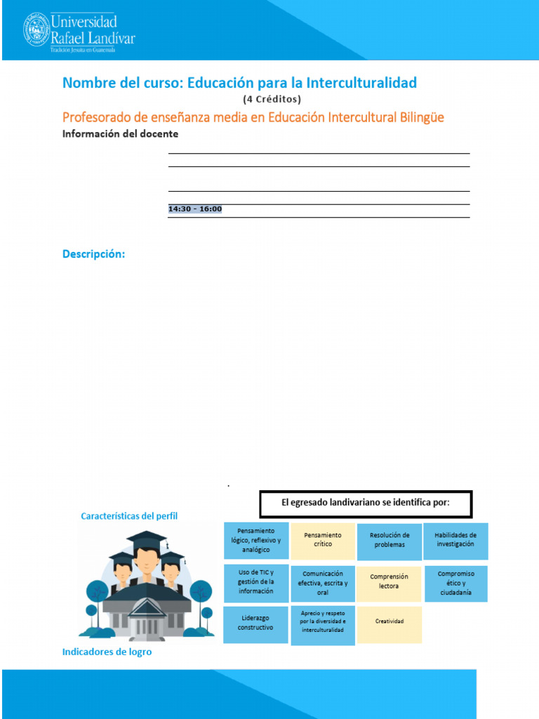 Programa de Curso EDUCACION PARA LA INTERCULTURALIDAD.2023 | PDF | Plan ...
