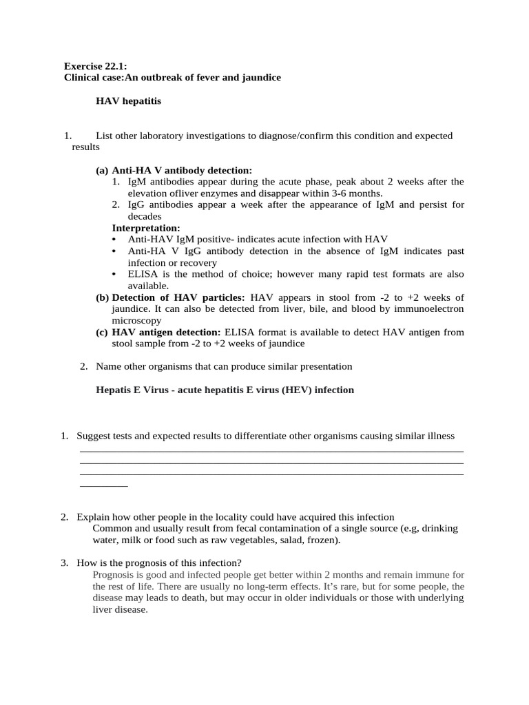 Exercise 22 | PDF | Hepatitis | Hepatitis B