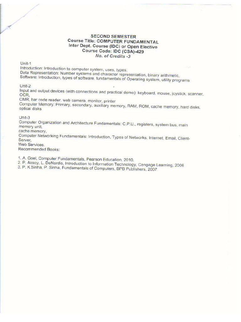 IDC- Computer Sc. | PDF