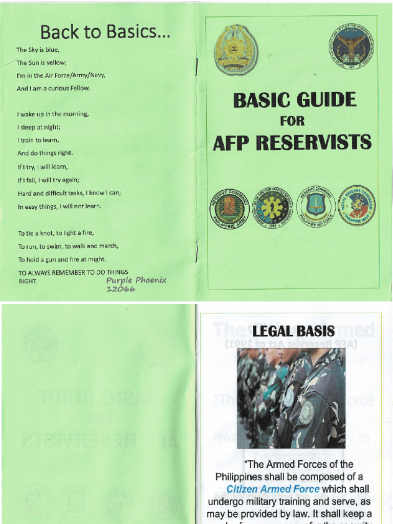 Basic Guide For AFP Reservist | PDF